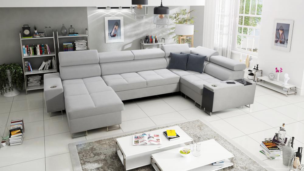 MARINA IV MINI - Panoramic Convertible Sofa with USB Port & Storage